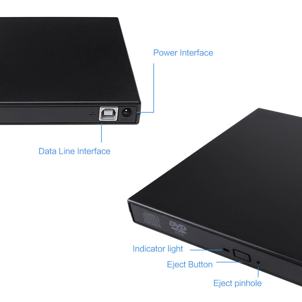 Slim External CD DVD RW Drive USB 2.0 Disc Writer | BCBMALL